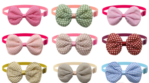 Small Check Bows (100 pieces) – Pink Paws - Pet Bow Ties for Groomers