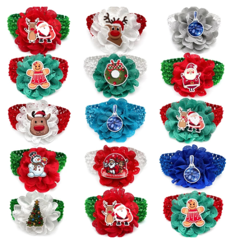 Elastic Band Christmas Characters (20 pieces) – Pink Paws - Pet Bow ...